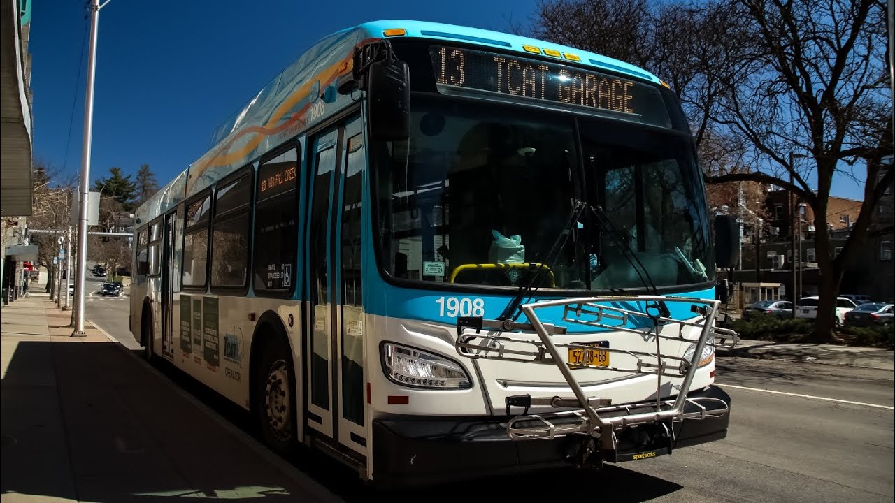 Tompkins Consolidated Area Transit Bus Action At Ithaca Commons-Seneca ...