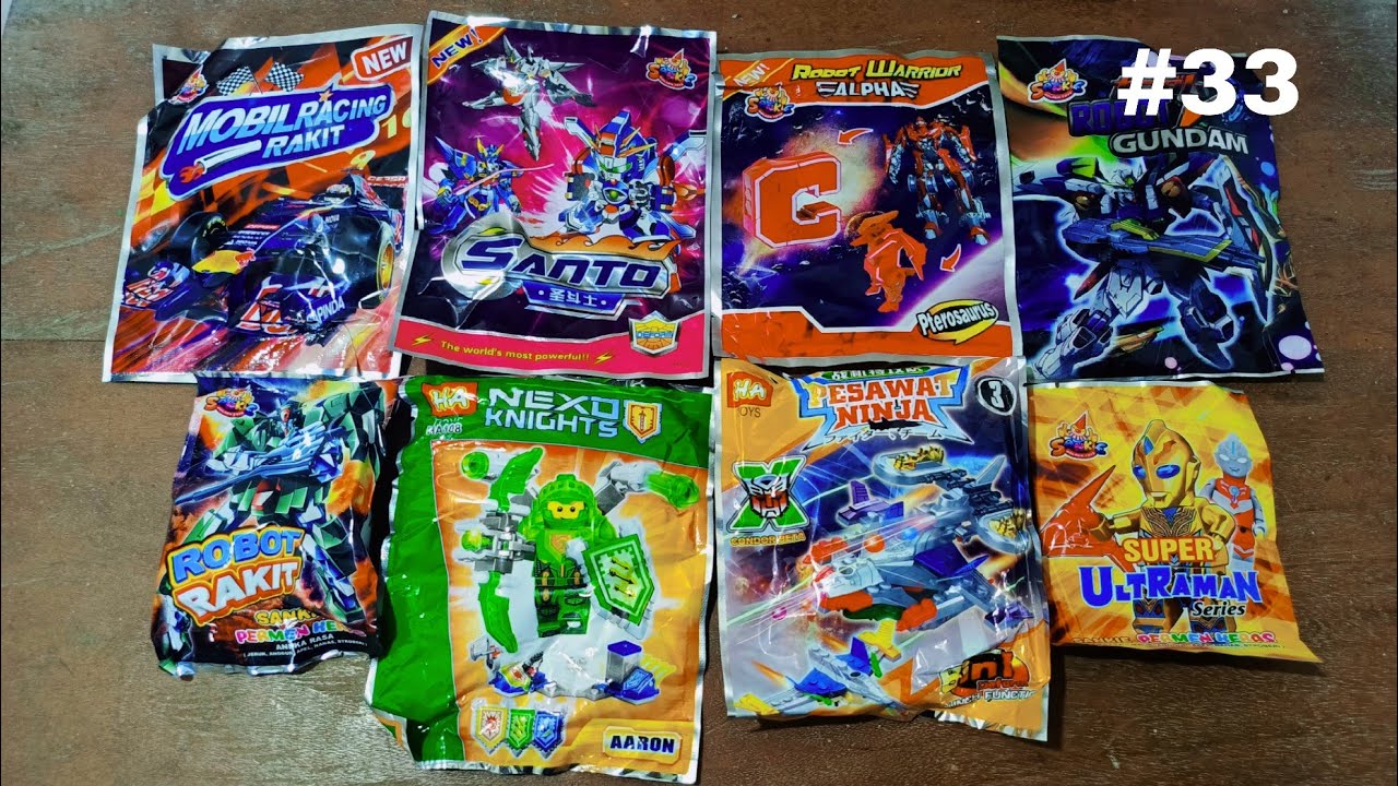 Unboxing dan merakit mainan robot rakit gundam ultraman pesawat tempur ...