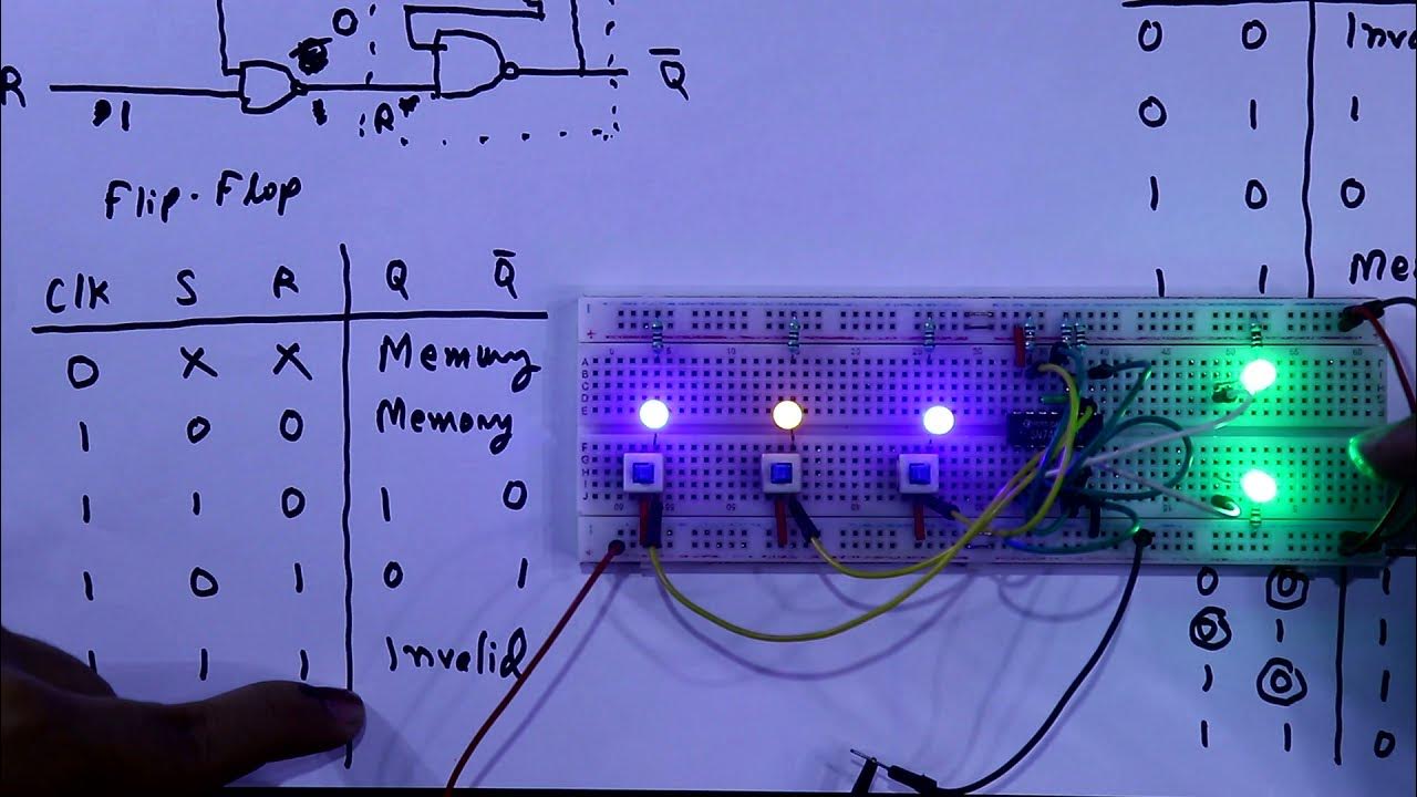 SR Flip Flop using NAND Gate practical - YouTube