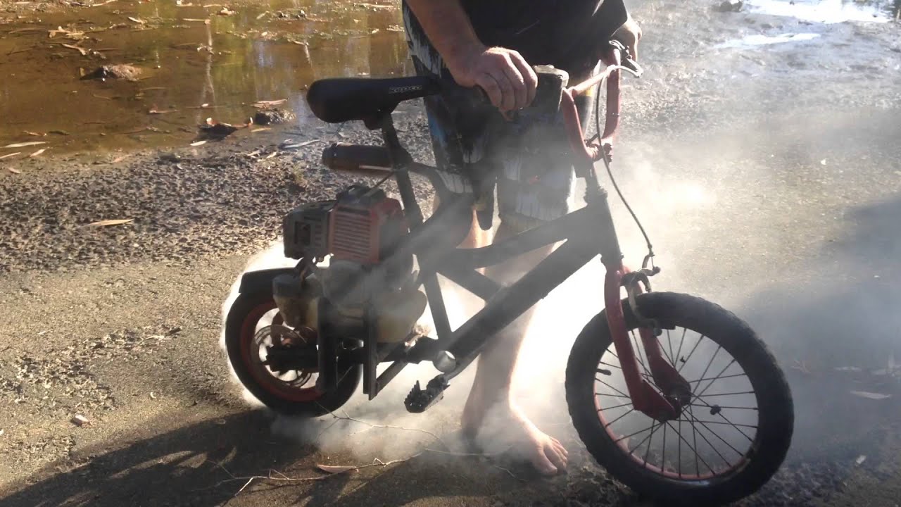 Fully custom 50cc push bike !!! One of a kind ( burnout ) - YouTube