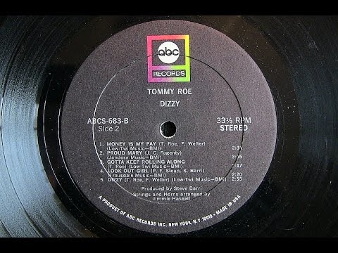 "1969" "Dizzy", Tommy Roe (Classic Vinyl Cut) - YouTube