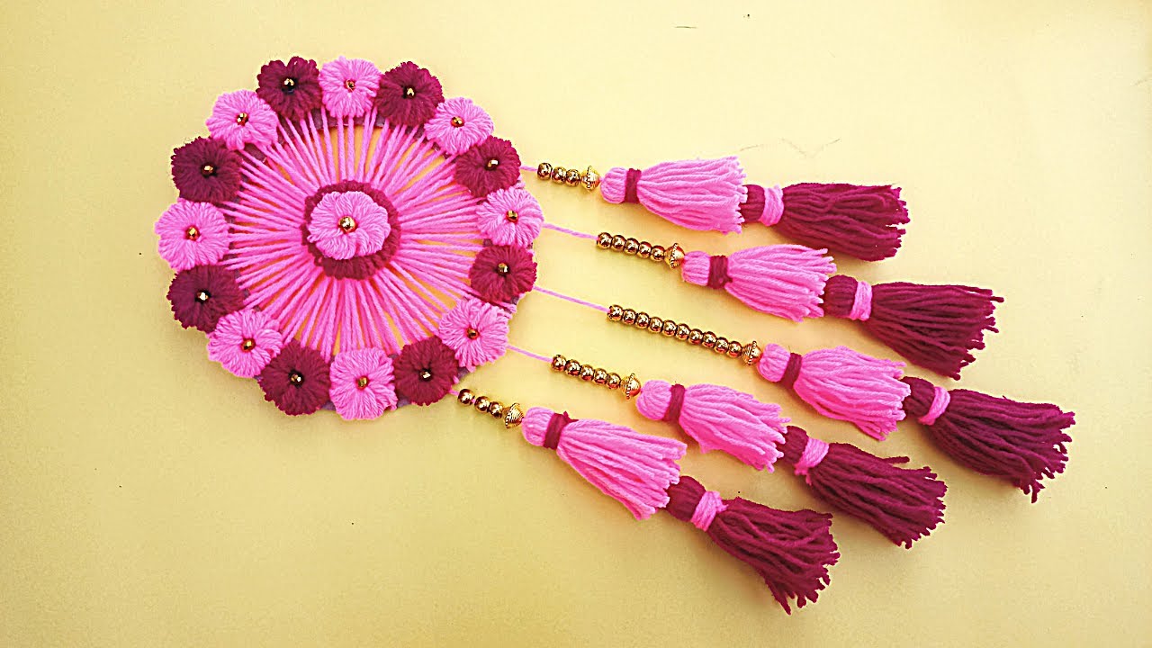 Wall hanging craft ideas woolen /woolen craft/woolen thread craft ...