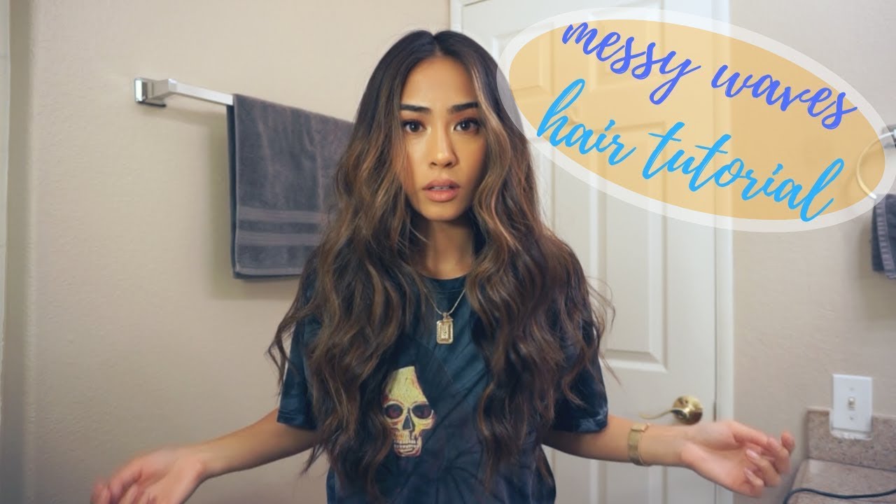 MESSY WAVES HAIR TUTORIAL - YouTube
