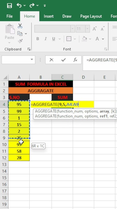 Sum Function in Excel Shortcut Key| #excel #excelformula #shortvideo # ...
