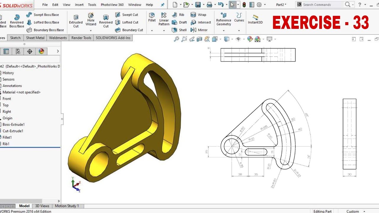 Solidworks Exercise - 33 - YouTube