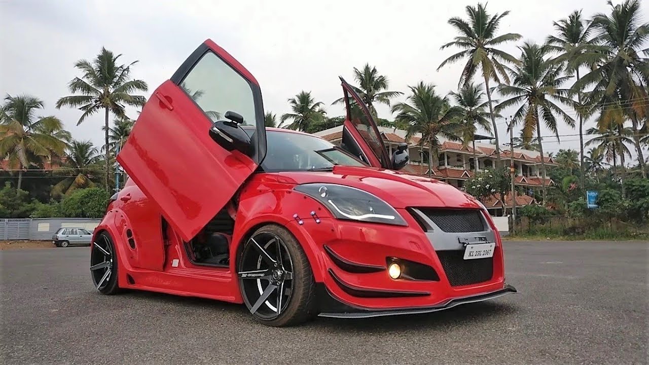 Maruti Suzuki Swift Modified | Butterfly Doors | Air Suspension ...