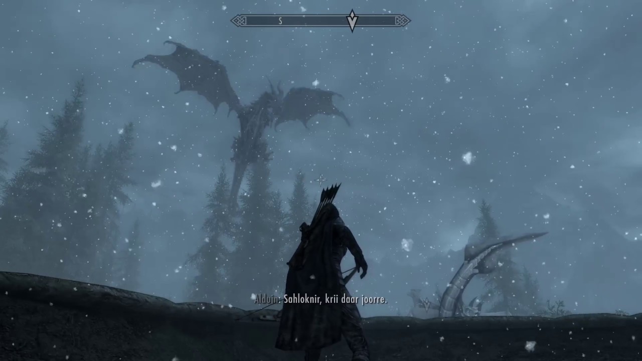 Encounter with Alduin in Kynesgrove (The Elder Scrolls V: Skyrim) - YouTube