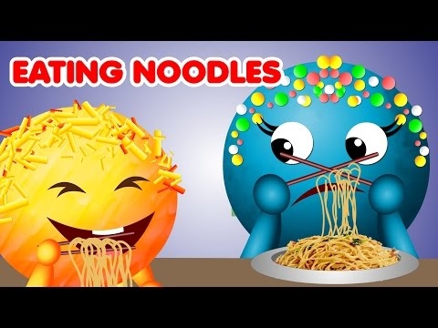 Mega Cake Pop Eating Noodles with Chopsticks Finger Family Rhymes For ...