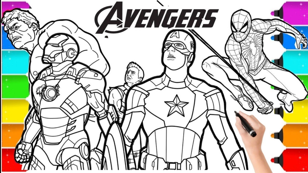 Avengers coloring pages, drawing and painting | superhero coloring ...