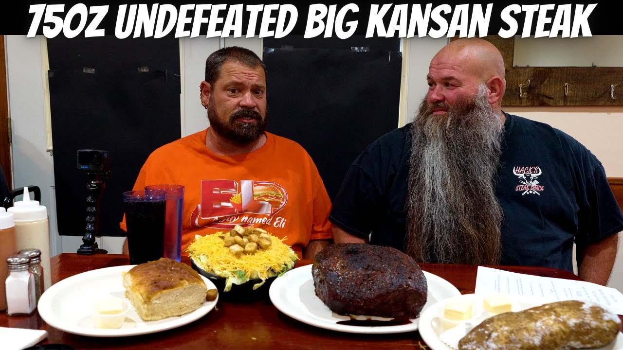 75oz Undefeated Big Kansas Steak Challenge at Hack's Meat Shack - YouTube