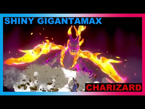 SHINY GIGANTAMAX CHARIZARD GAMEPLAY and G-MAX MOVE - Pokemon Sword and ...