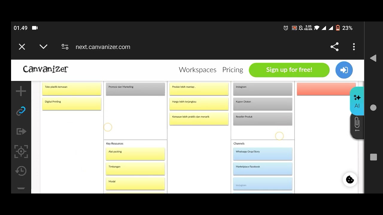UTS Kewirausahaan menjelaskan BMC (Bisnis model canvas) - YouTube