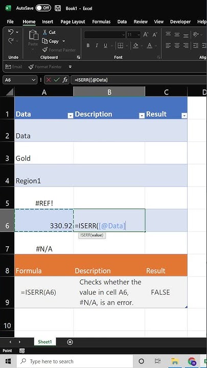 #shorts #ISERR function #microsoft #excel tutorial - YouTube