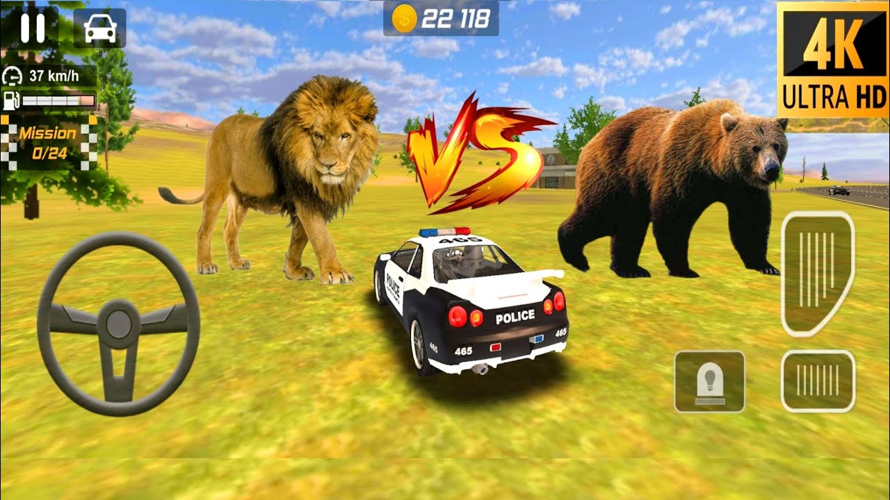 Police Dift Car Driving Simulator || Animal Vs Car Fighting || Android ...