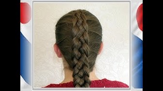 Hoe maak je een omgekeerde visgraat vlecht in een staart - YouTube