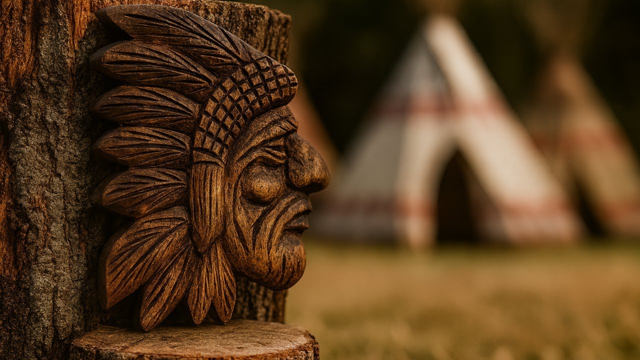Hand Carving a Native American Chief from Wood | Satisfying Woodworking ...