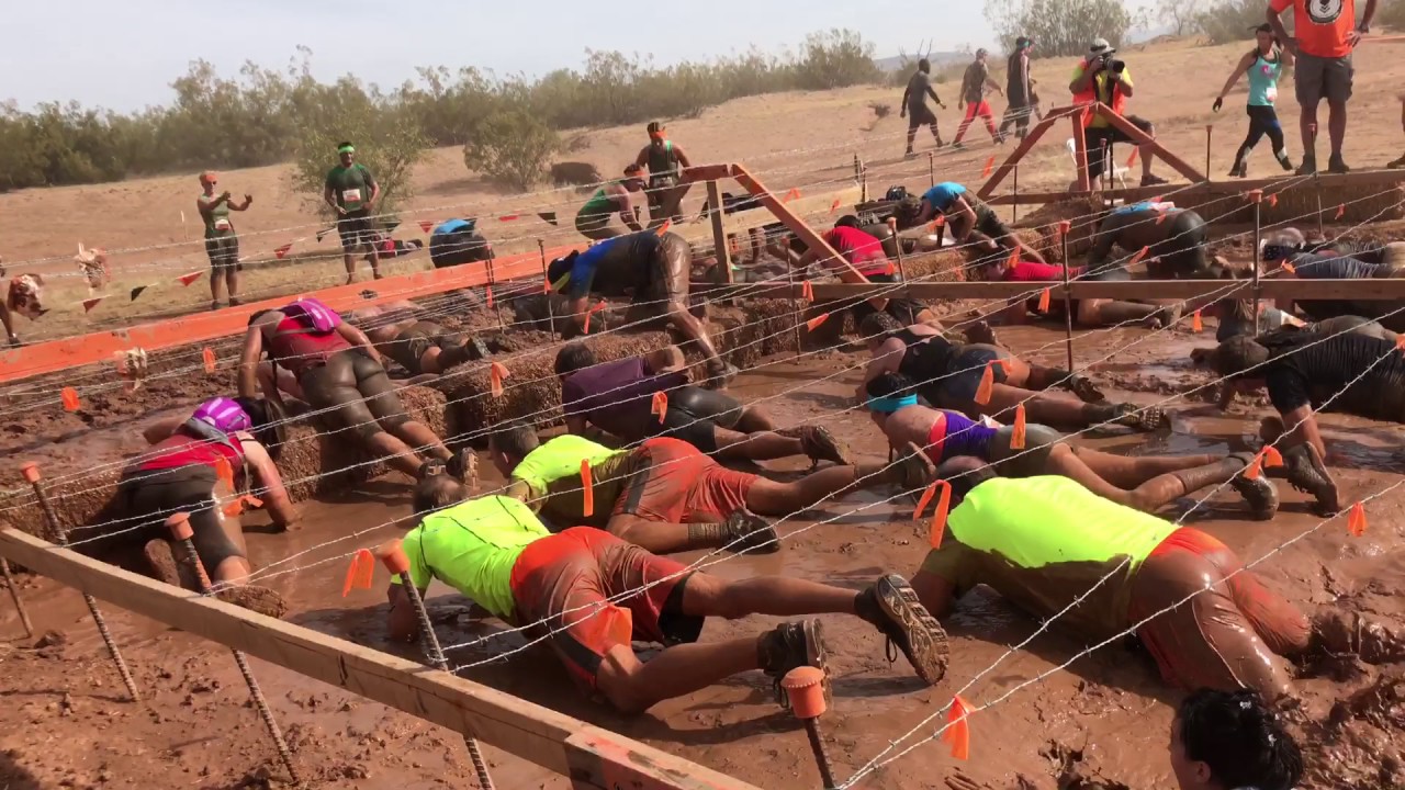 ToughMudder Arizona 2017 1st obstacle KISS THE MUD 2.0 - YouTube
