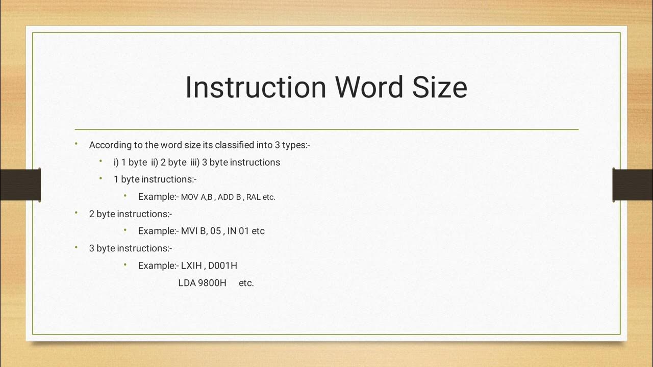 Instructions and word size of 8085 Microprocessor - YouTube
