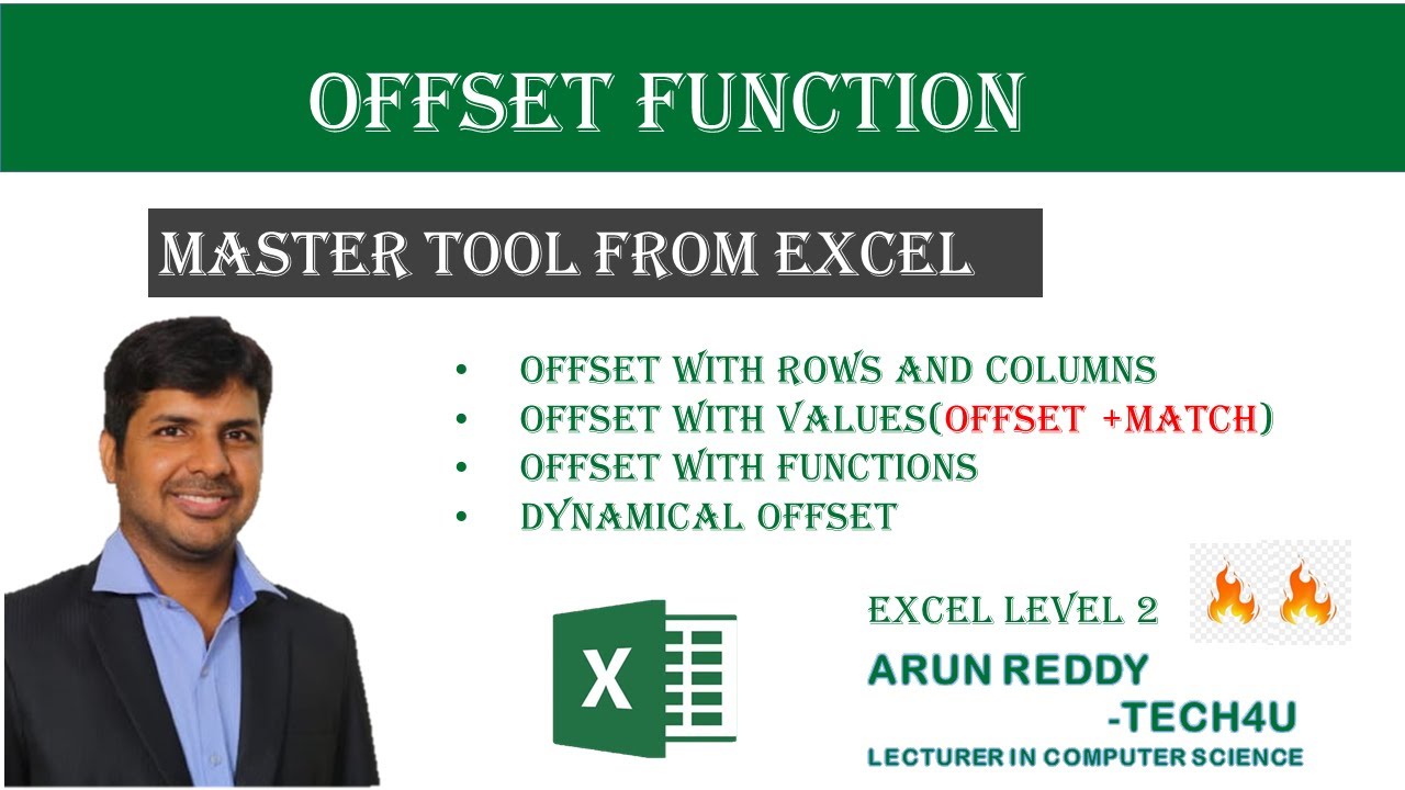 EXCEL LEVEL 2 PART 52 OFFSET FUNCTION YouTube excel-level-2-part-52-offset-function-youtube