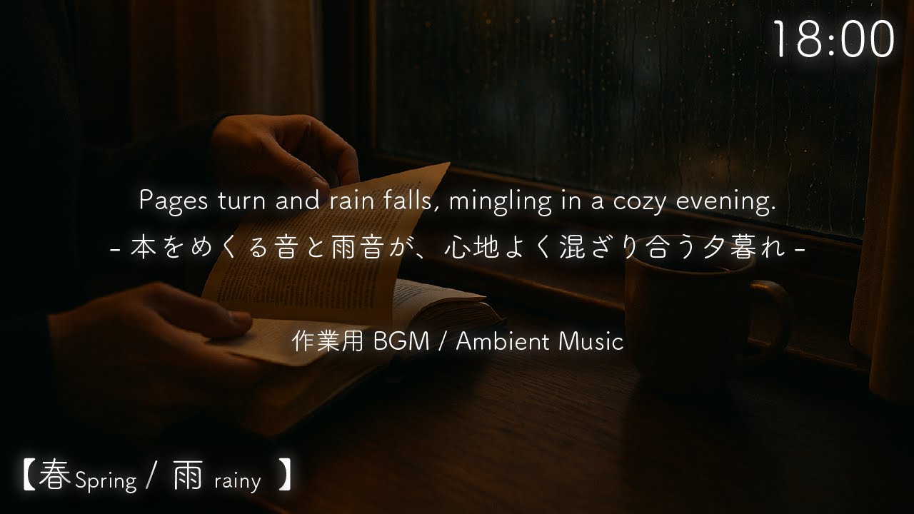 雨音に包まれる読書（Reading Surrounded by Rain）No.43｜作業用BGM / Ambient Music - YouTube