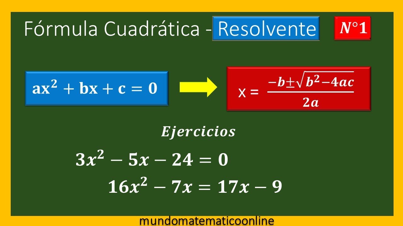 Formula Cuadrática - Resolvente - YouTube