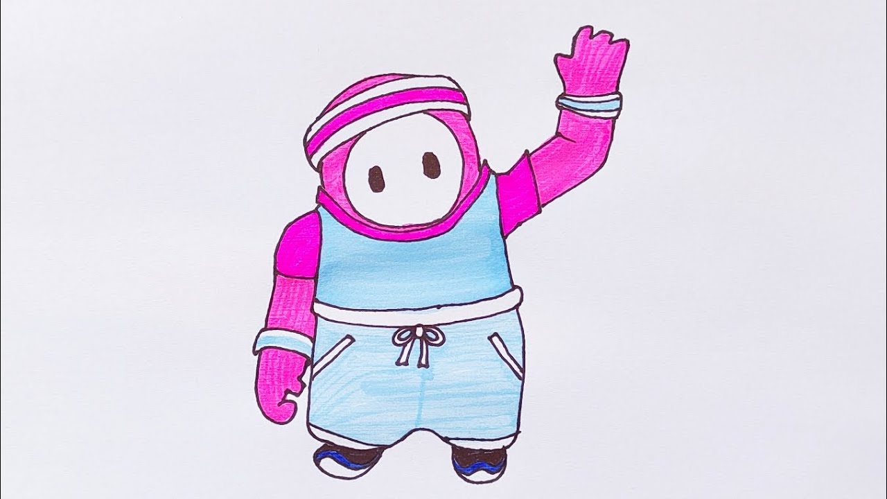 Cute/Easy Fall Guy Drawing from Fall guy game | How to draw Fall Guy # ...
