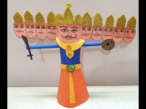 How to make Paper Ravan|DIY Dusshera Craft|Easy Ravan Making for ...