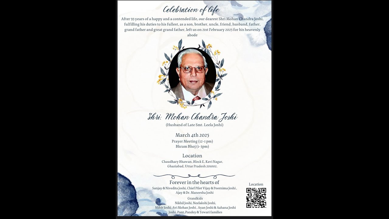 🔴LIVE Celebration of life Sh. Mohan Chandra Joshi - YouTube