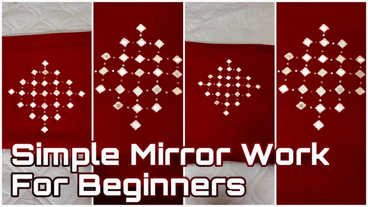 SIMPLE MIRROR WORK FOR BEGINNERS/Hand Embroidery Mirror Work Tutorial ...