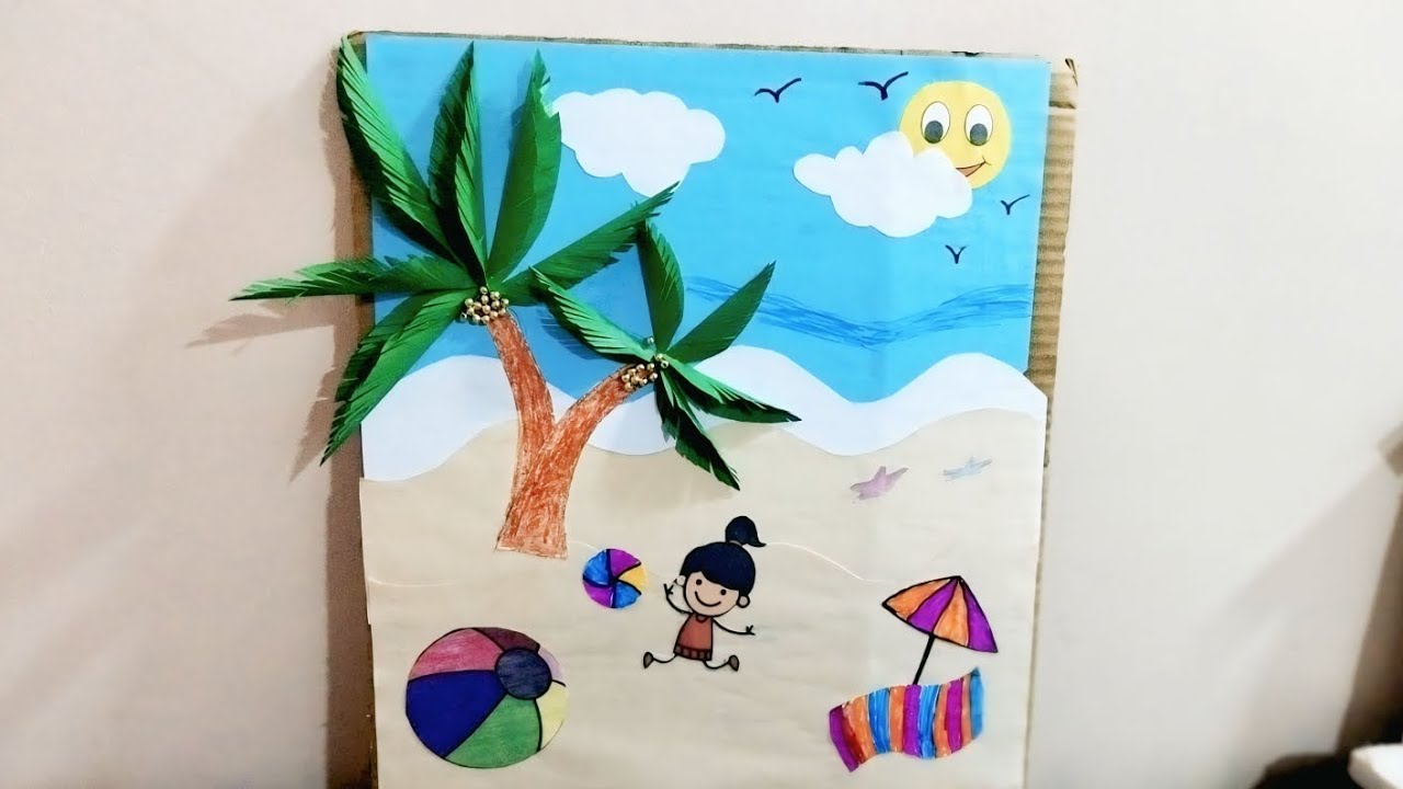 Summer special school project||Diy || Summer object - YouTube