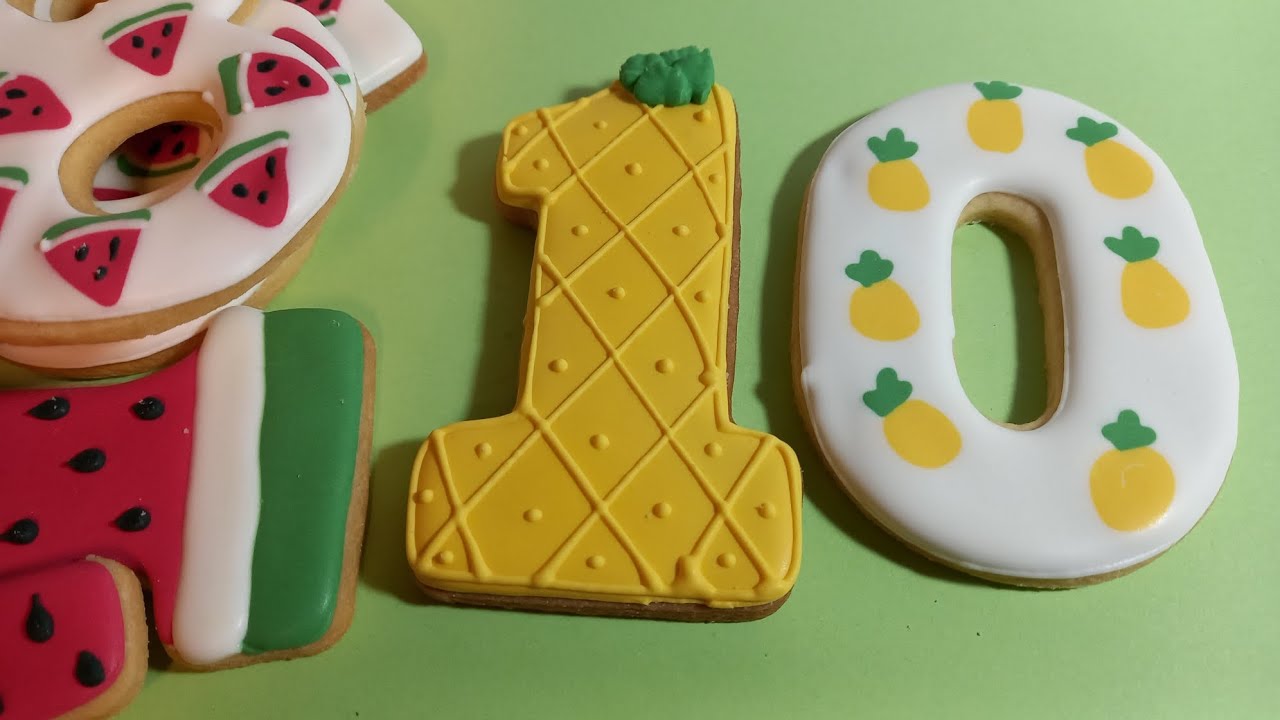 Numbers counting 1 to 100 Sugar Cookies fruit theme - YouTube