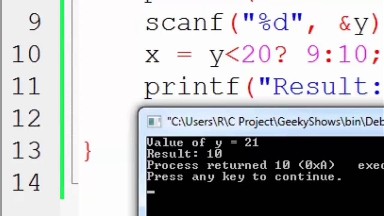 29. Conditional or Ternary Operators in C Programming (Hindi) - YouTube