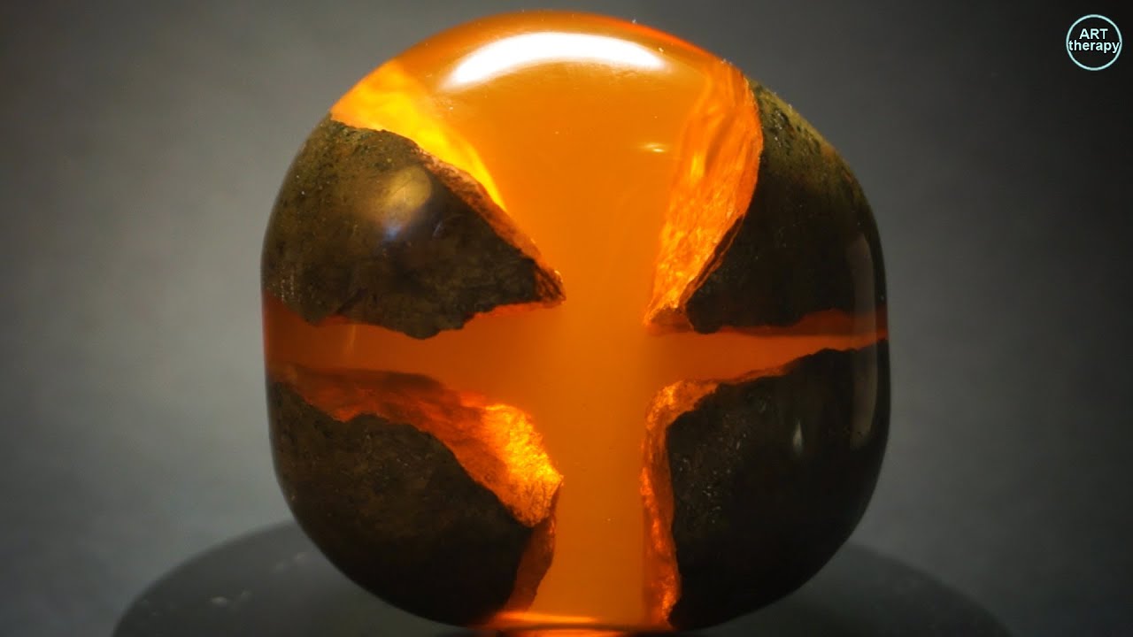 DIY Amber epoxy lamp. ( How to make a lamp of stone.) RESIN ART - YouTube