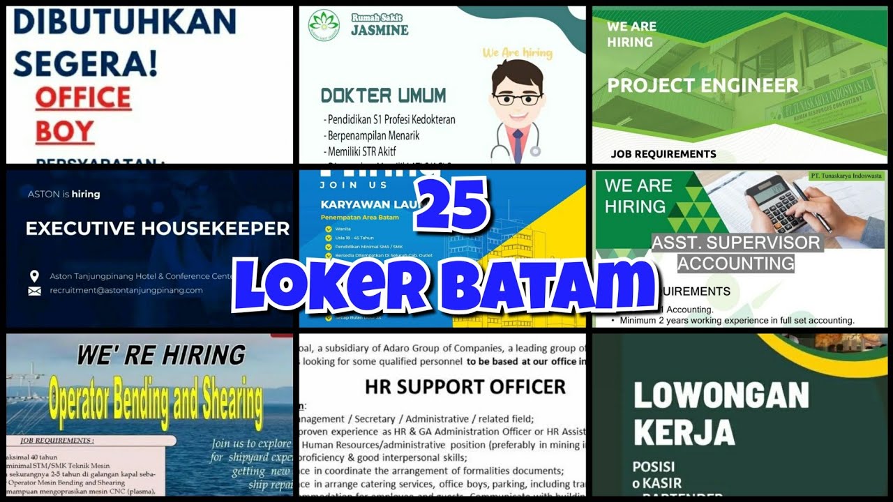 LOWONGAN KERJA BATAM HARI INI | LOKER BATAM TERBARU - YouTube