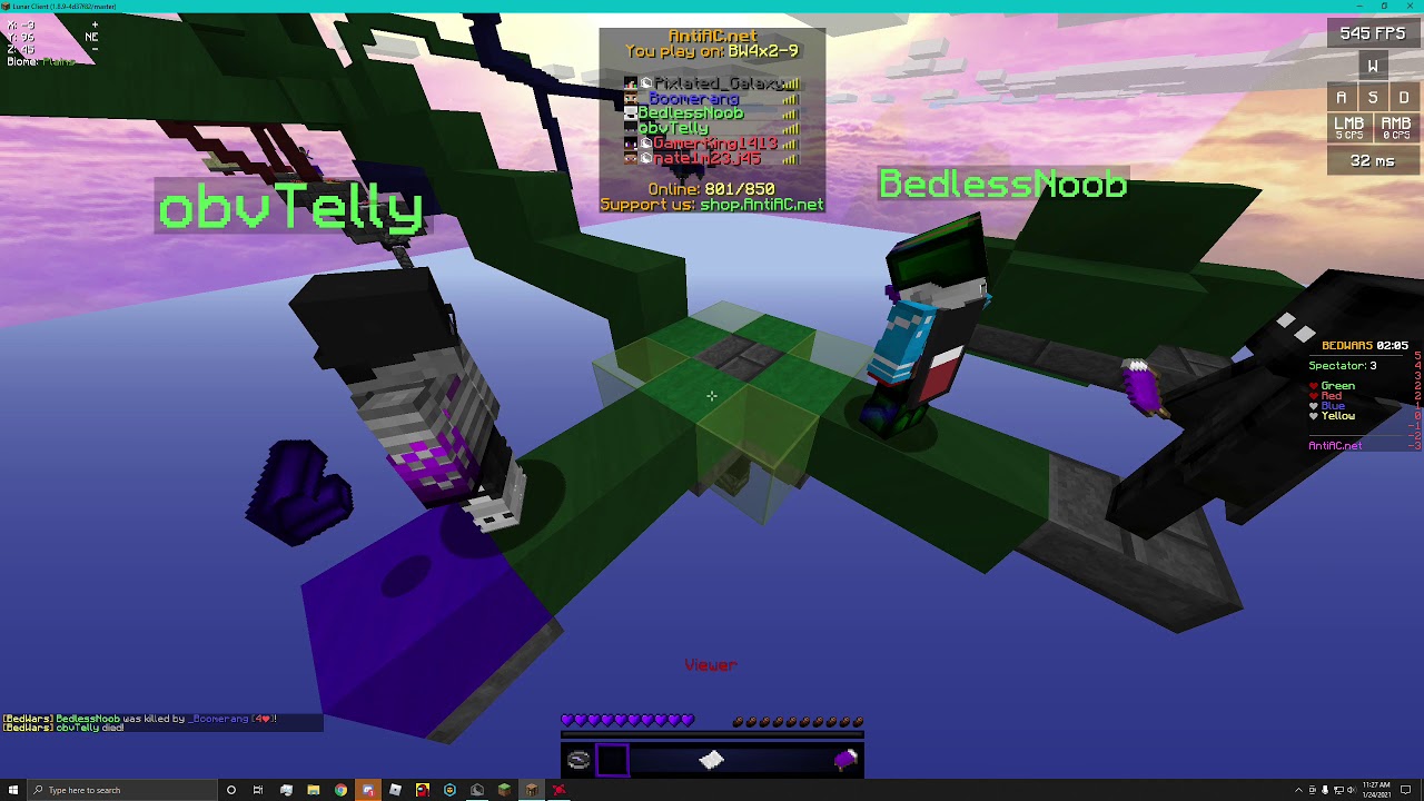 Spectating Bedless Noob and Telly - YouTube