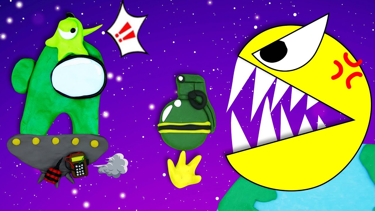 Pacman fight Among Us Imposter while looking for Cherry - YouTube