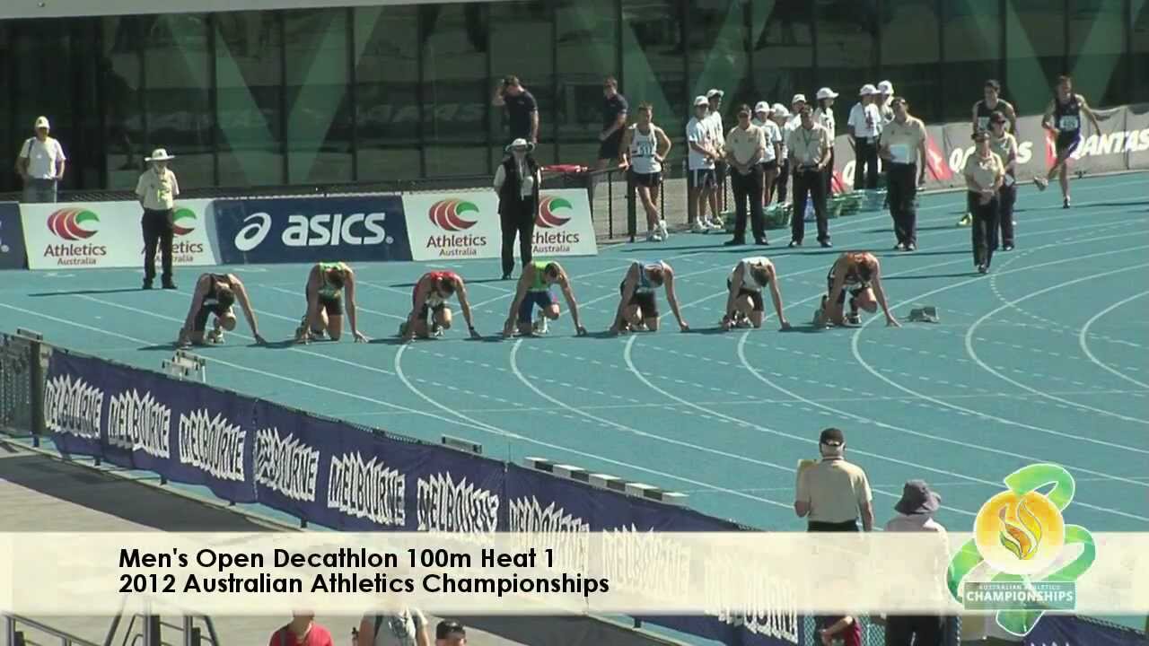 Decathlon 100m Ht 1. 2012 Australian Athletics Championships. - YouTube