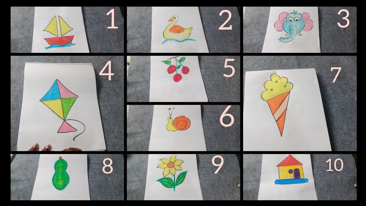 1-10 numbers drawing video - YouTube