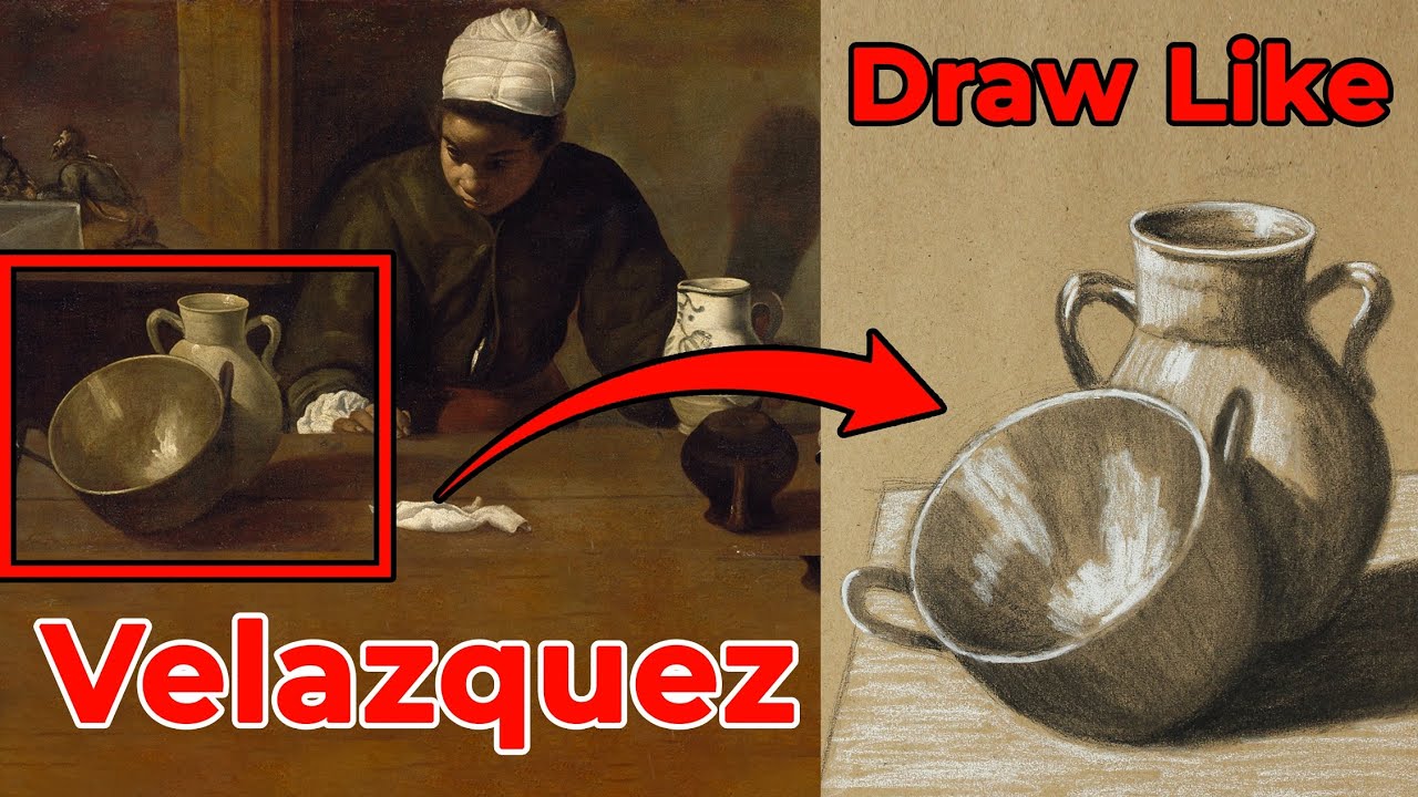 Velazquez Still Life Drawing Tutorial - Bowl and Jug Study - YouTube