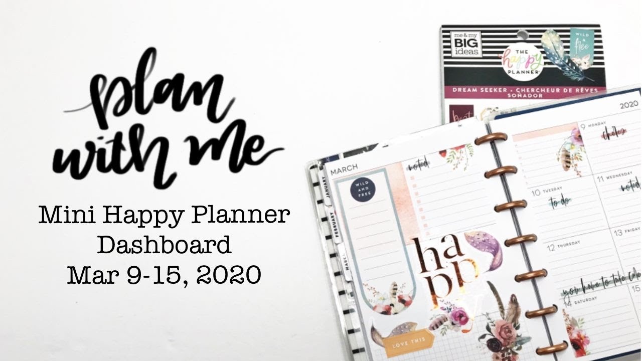 PLAN WITH ME Mini Happy Planner Dashboard: Mar 9-15, 2020 - YouTube