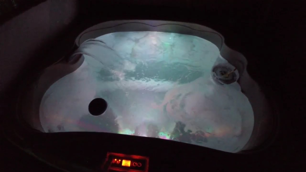 Freeflow Spas Cascina. Hot Tub at night with underwater LED RGB light ...