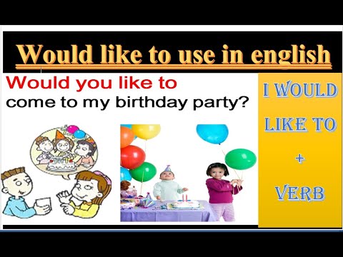 would like to use in English grammar with structure | would like ...