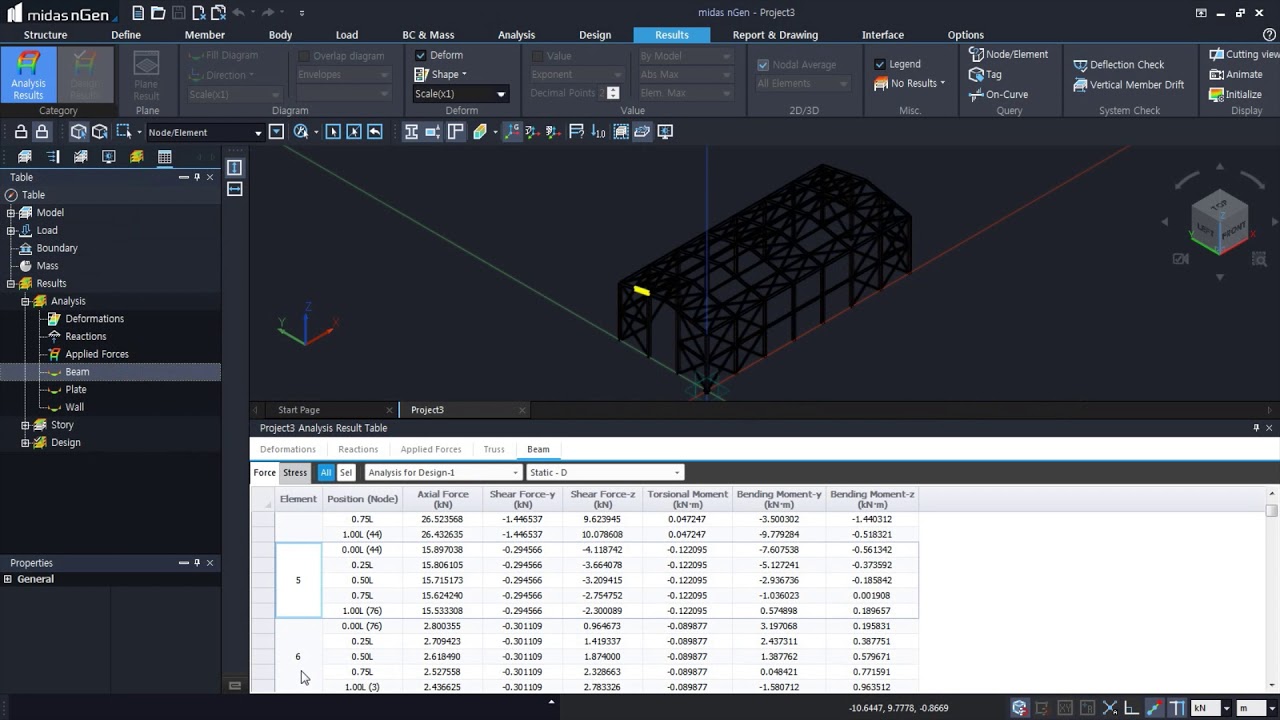 [midas nGen Tutorial] Steel Plant Structure_Analysis 02. Anaysis Results - YouTube