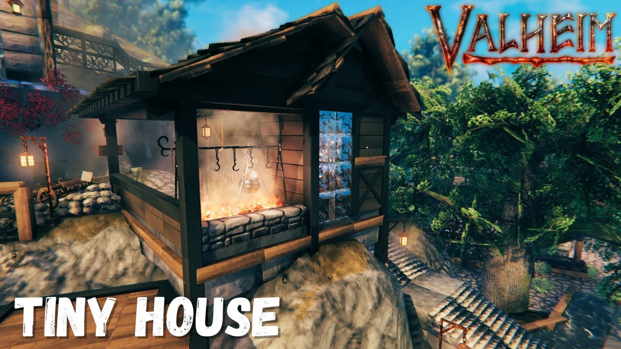 I Built A Tiny House on A Hill In Valheim | Time-Lapse - YouTube