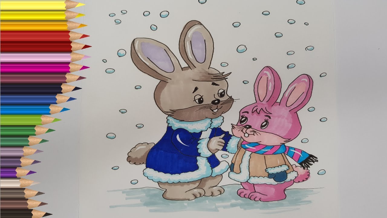 💙 ️💛 Desenez un Iepuras | Tutorial de Desen pentru Copii | Invata cum ...
