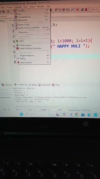 Happy Holi dev c++ #coding #music #python #yuth #remix program - YouTube