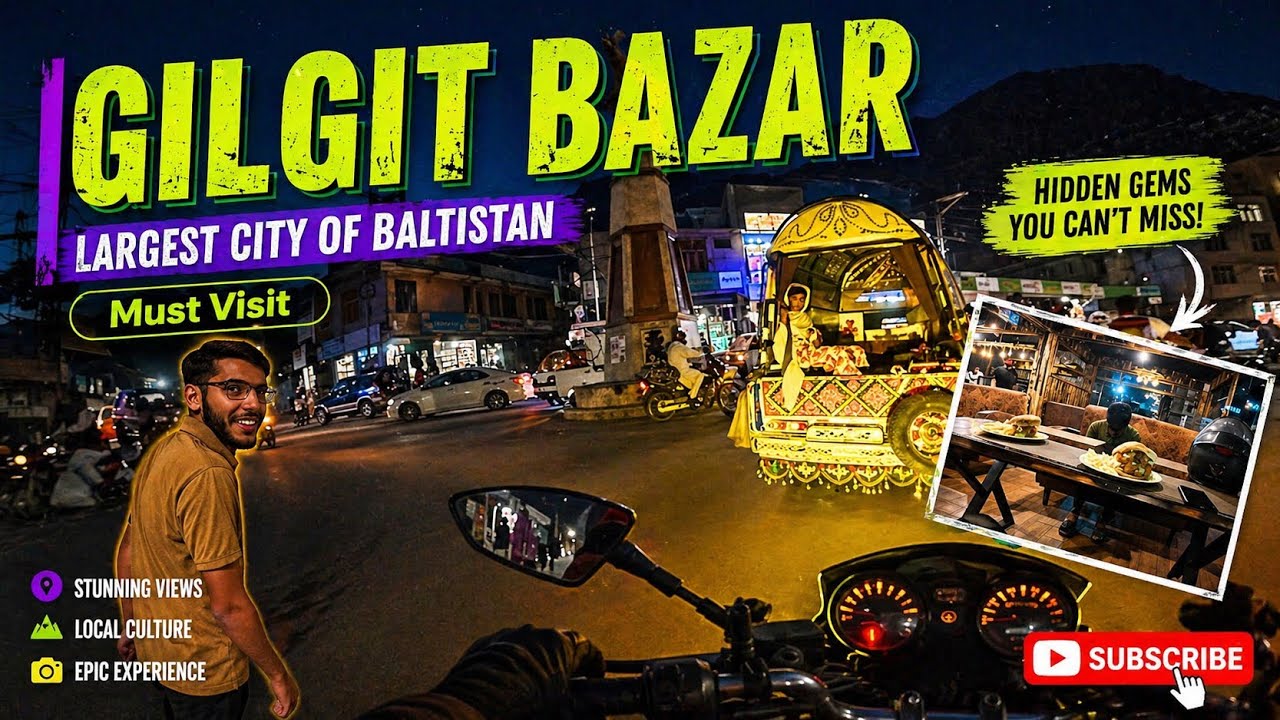 Bike ride through gilgit bazar at night | Gahkuch to Gilgit - YouTube