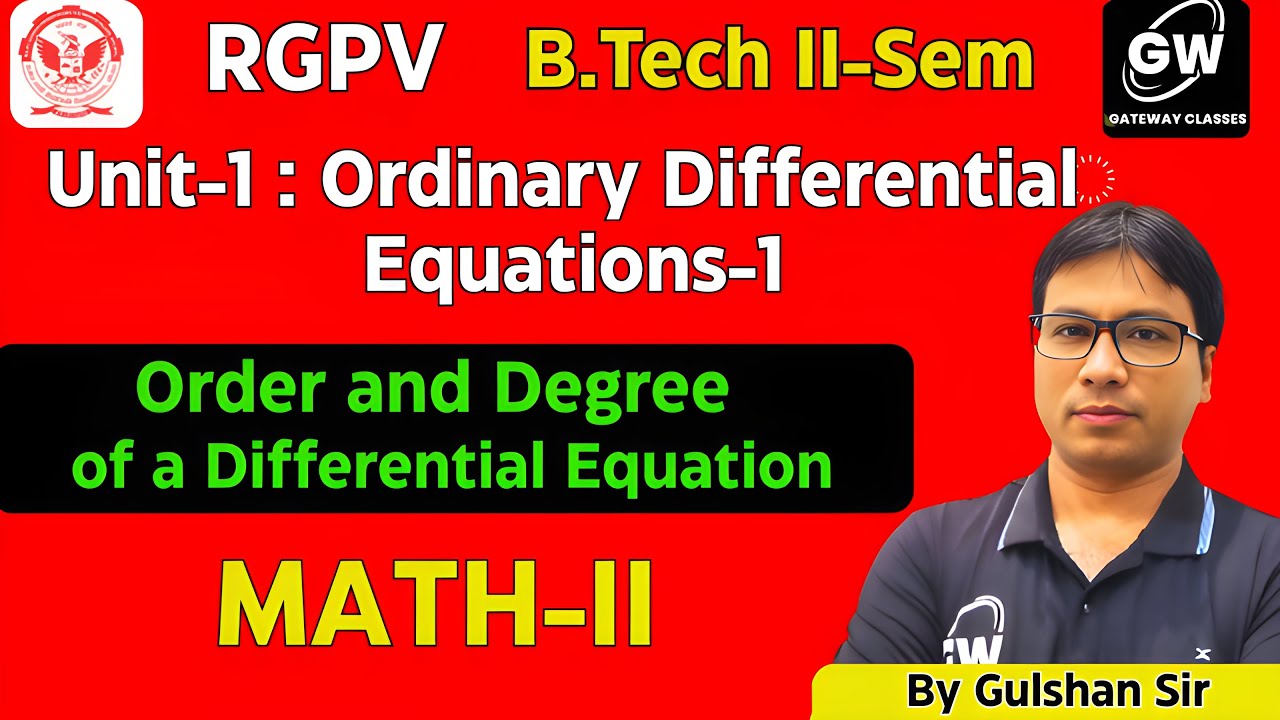 RGPV Maths -2 I Unit-1 Lec-1 I By Gulshan Sir I Gateway Classes - YouTube
