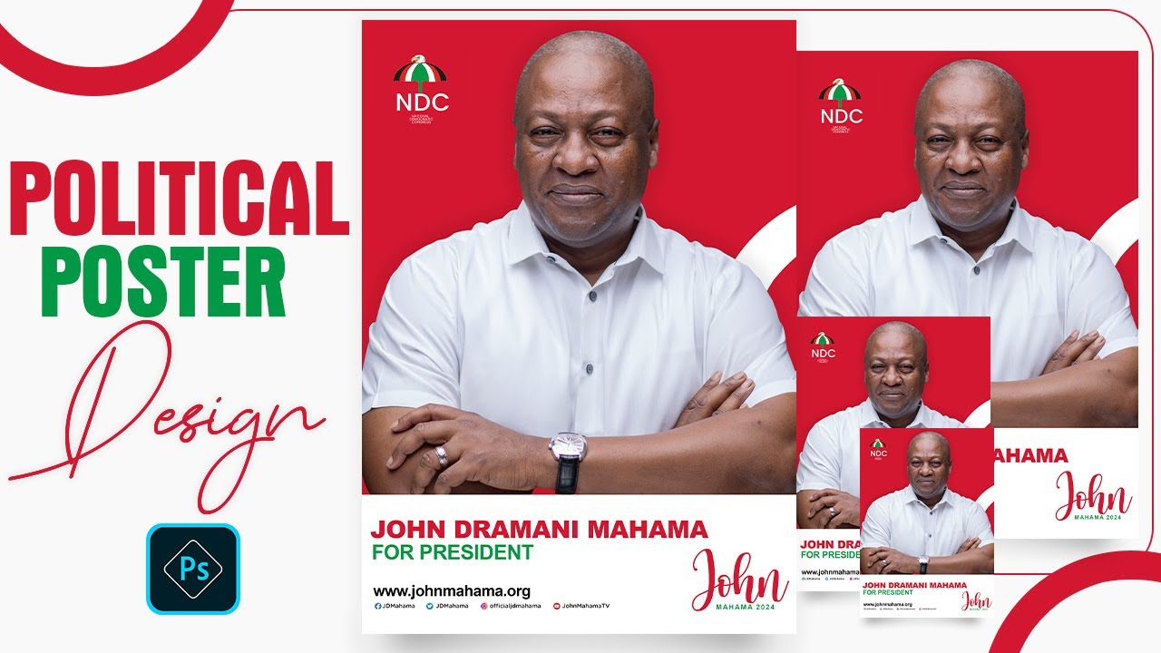 Political Poster Design | Step By Step Guide | Photoshop Tip - YouTube