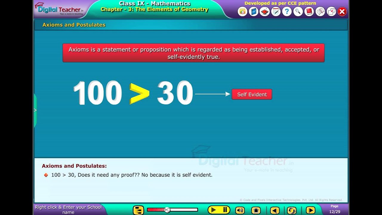 Axioms and Postulates, Class 9 Maths | Digital Teacher - YouTube